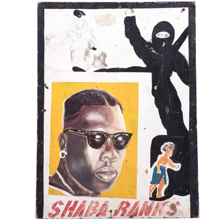 African "Shabba Ranks" Barbershop Sign at 1stDibs