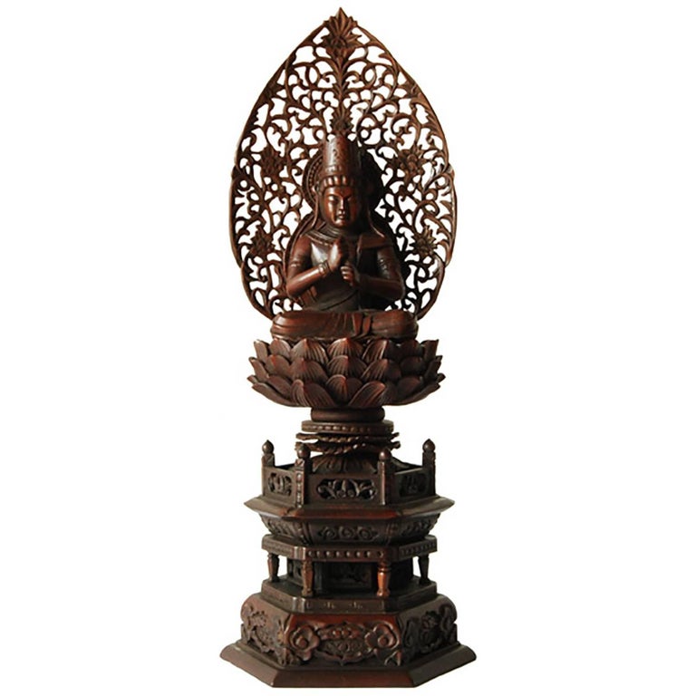 Japanese Guanyin on Lotus Throne at 1stdibs