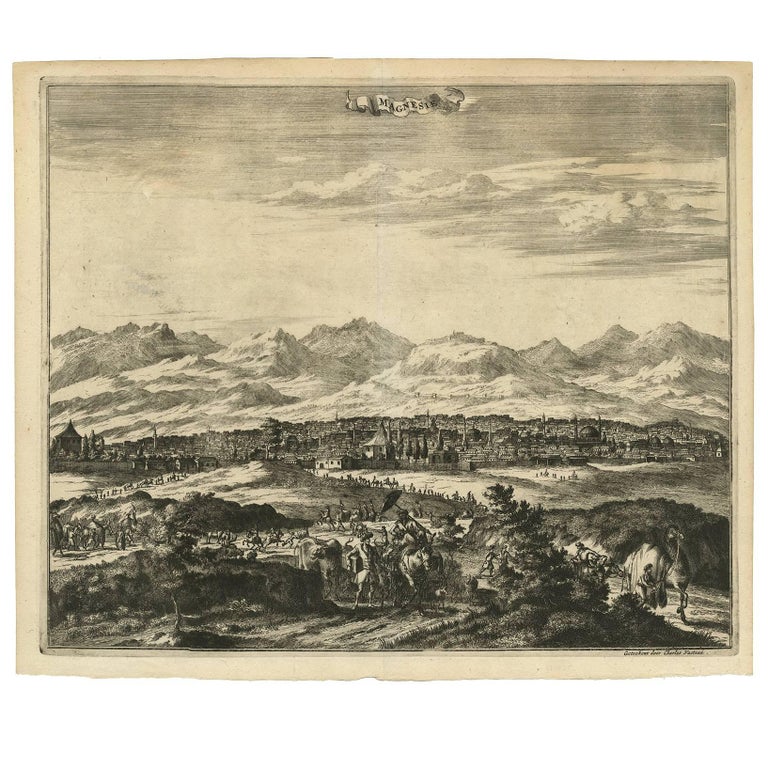Antique Print with a View of Magnesie 'Turkey' by O. Dapper, circa 1680 ...