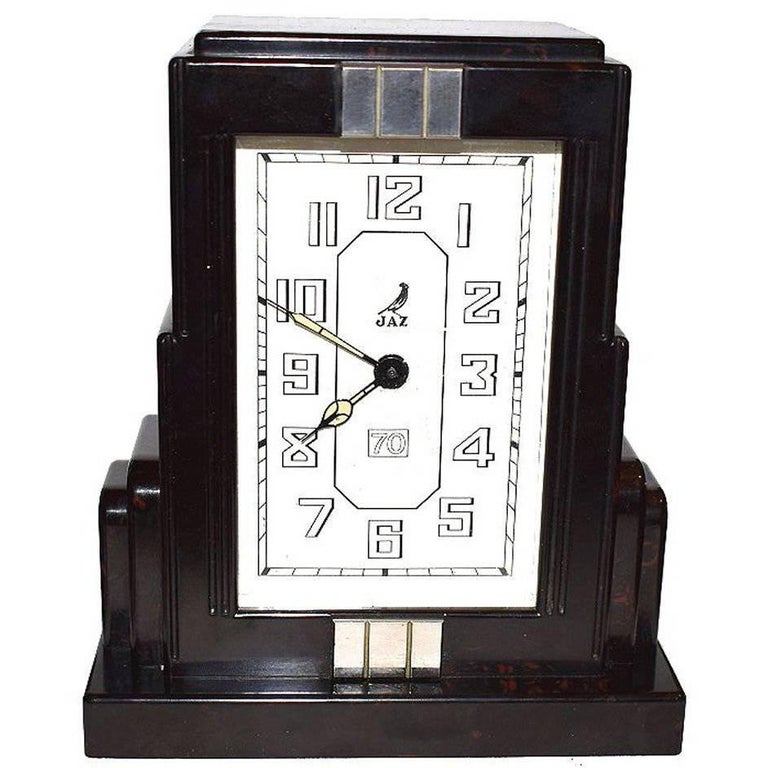 French Art Deco Bakelite Clock by Jaz at 1stDibs
