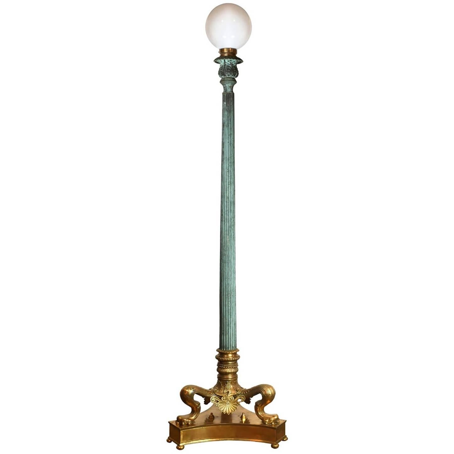 Early 20th Century Cast Bronze Street Light Post at 1stDibs