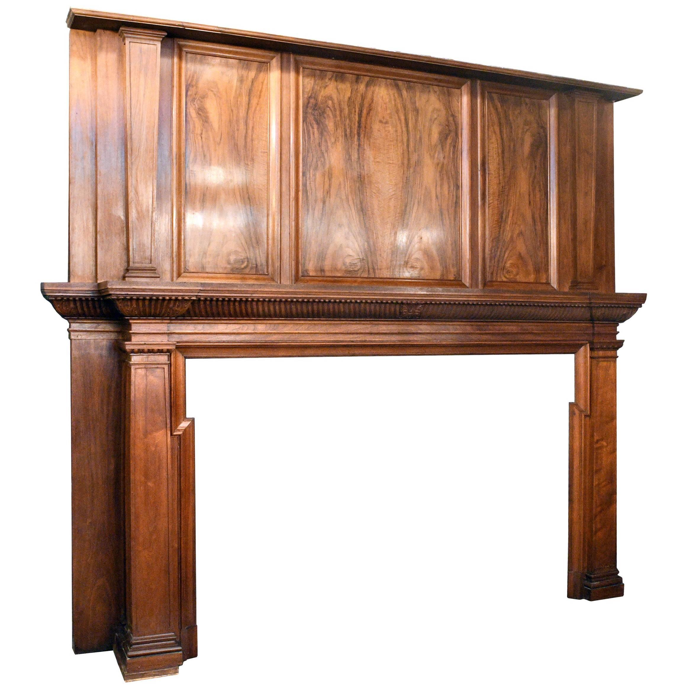 Arts and Crafts Walnut Fireplace Mantel at 1stDibs