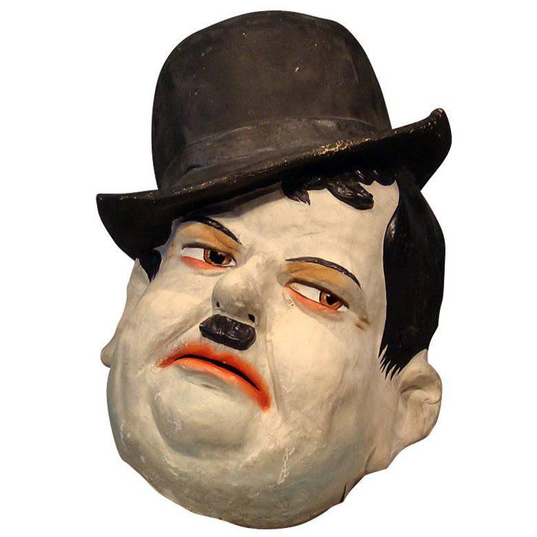 Vintage Paper Mâché Parade Carnival Head Representing Oliver Hardy For ...