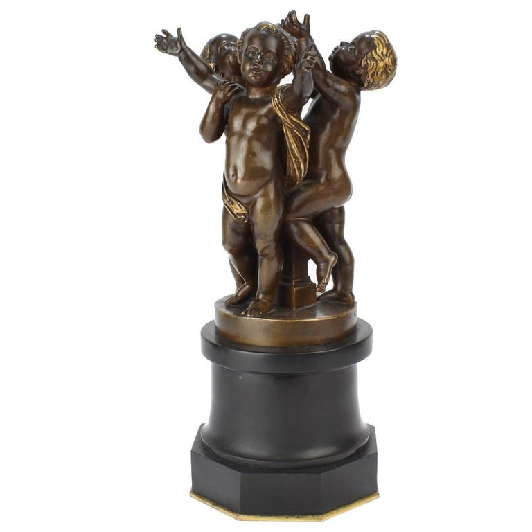 Antique French Bronze Sculpture Three Cherubs by Ferdinand Barbedienne ...