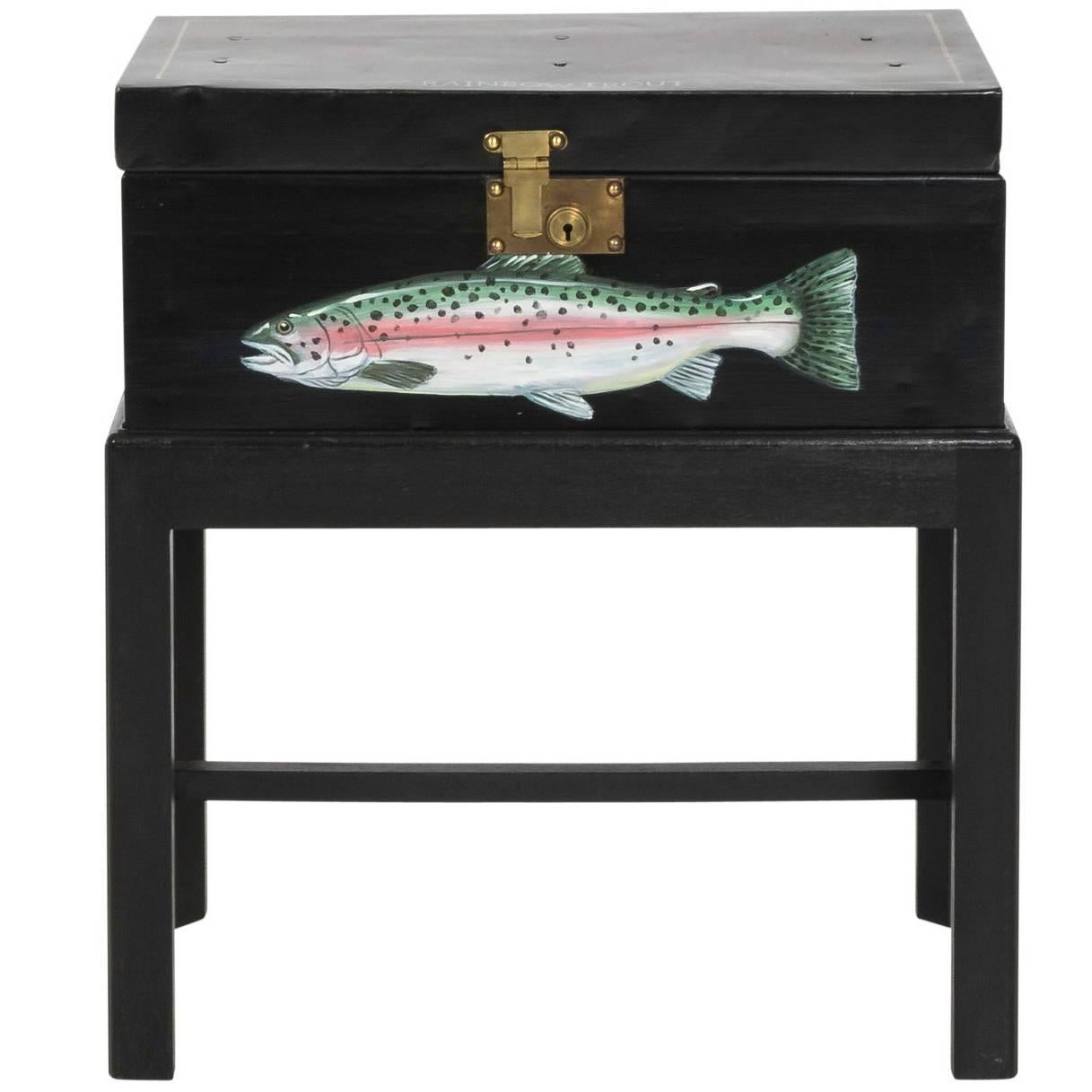 English Painted Fish Chest at 1stDibs