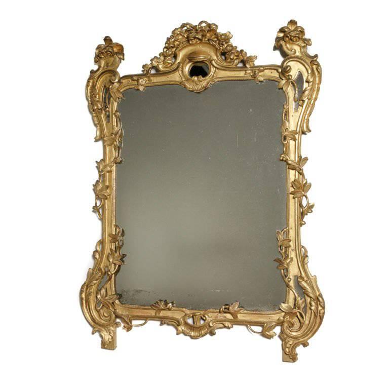Pair of Hand Carved Gold Gilt Italian Gilt Mirrors with Lattice Borders ...