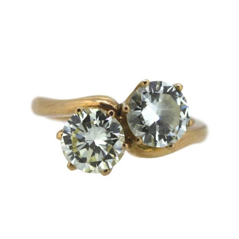 A Double Sollitaire Diamond Ring at 1stDibs