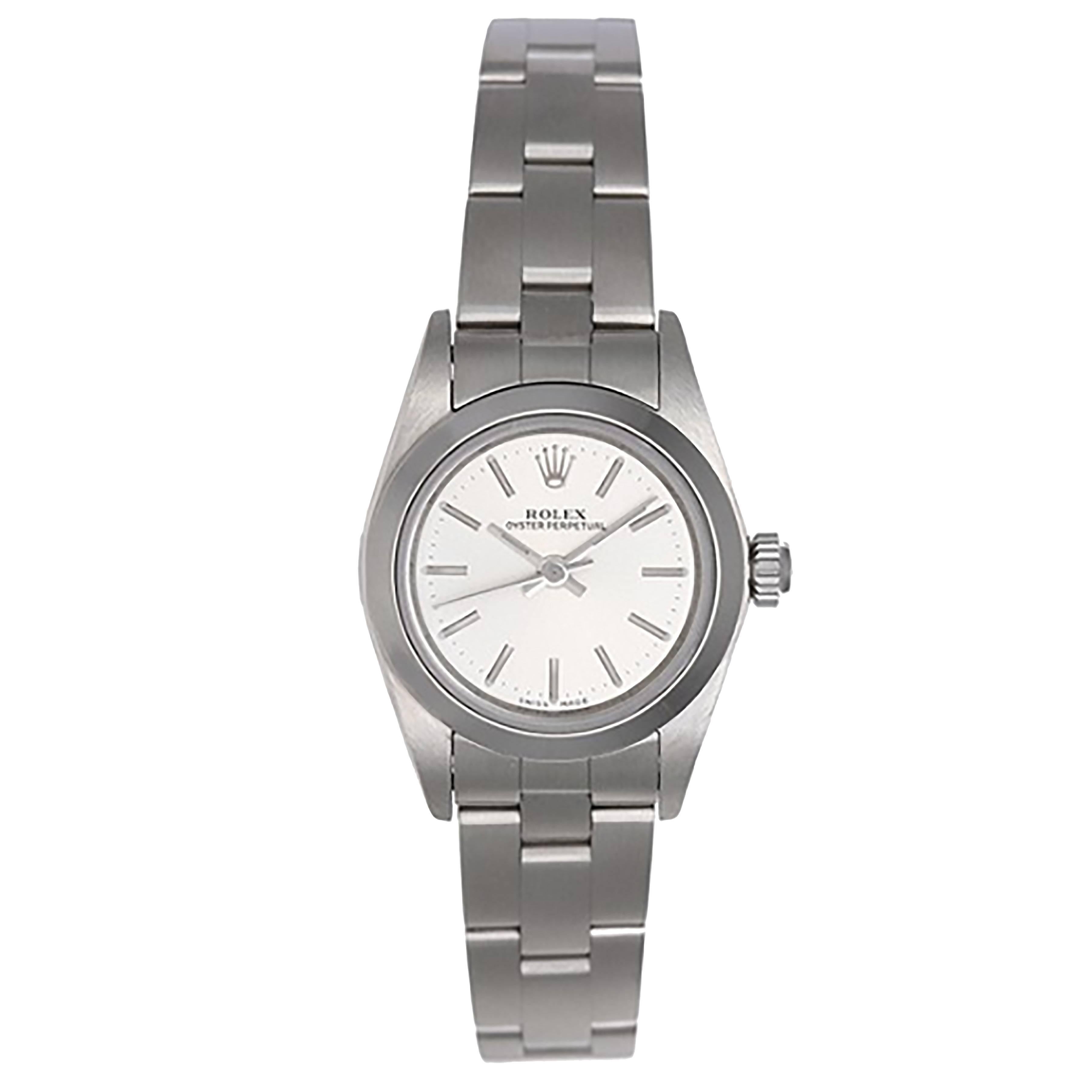 Rolex Ladies Stainless Steel Oyster Perpetual No-Date Automatic ...