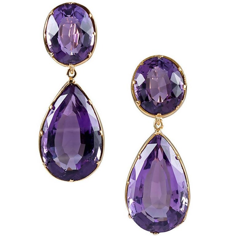 Victorian Amethyst Double Drop Earrings at 1stDibs | victorian amethyst ...