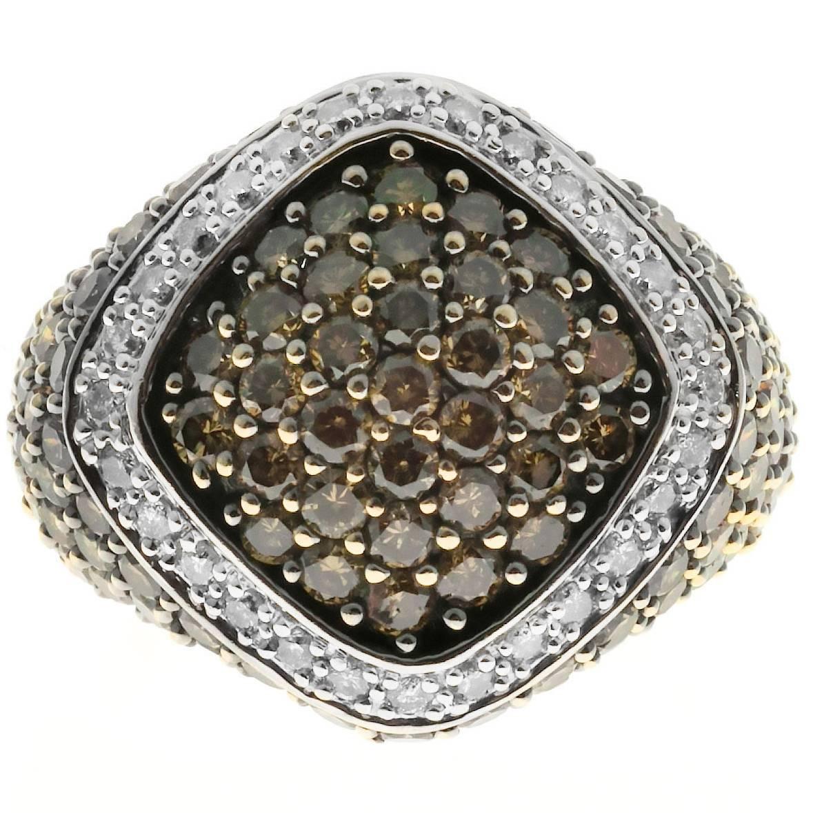 Kenneth Jay Lane Gold Black and White Enamel Dome Cocktail Ring ...
