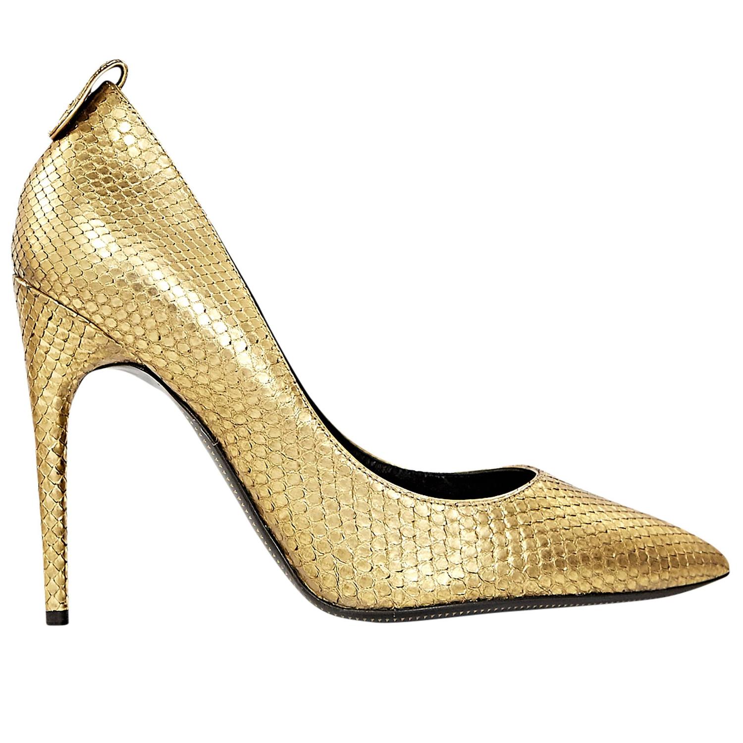 Gold Tom Ford Snakeskin Pumps at 1stdibs