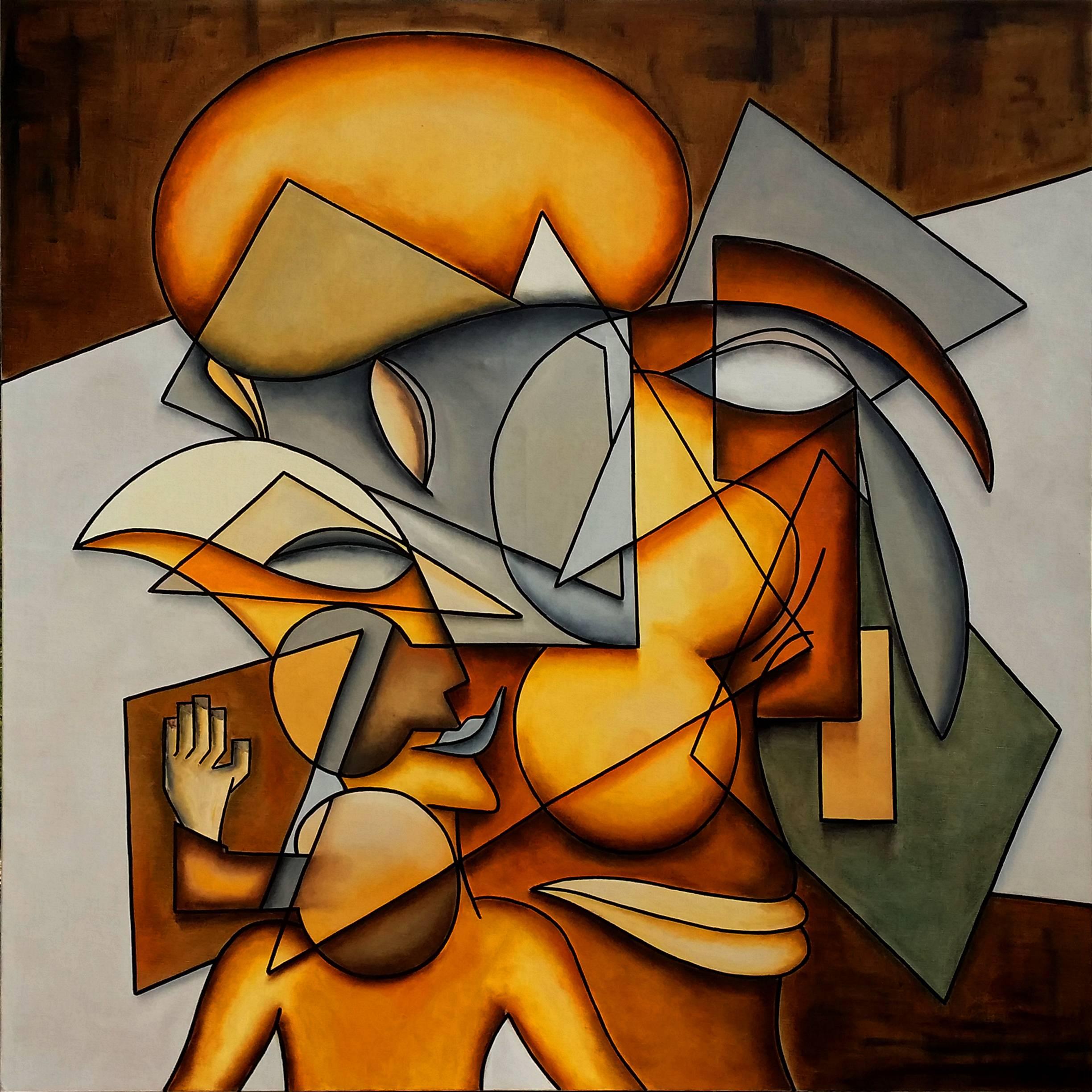 Cubisme synthétique Peintures - Abstrait - 2 en vente sur 1stDibs