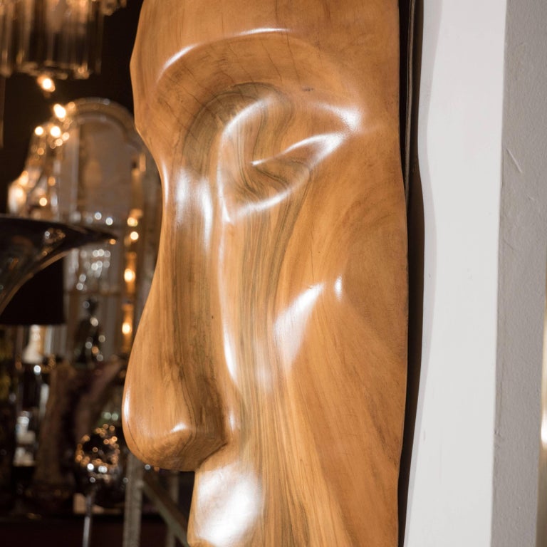 Unknown - Mid-Century Modernist Hand Sculpted Mask in Exotic Wood For ...