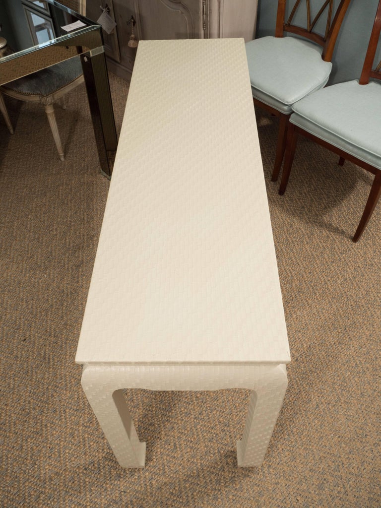 White Lacquered Console Table For Sale at 1stDibs