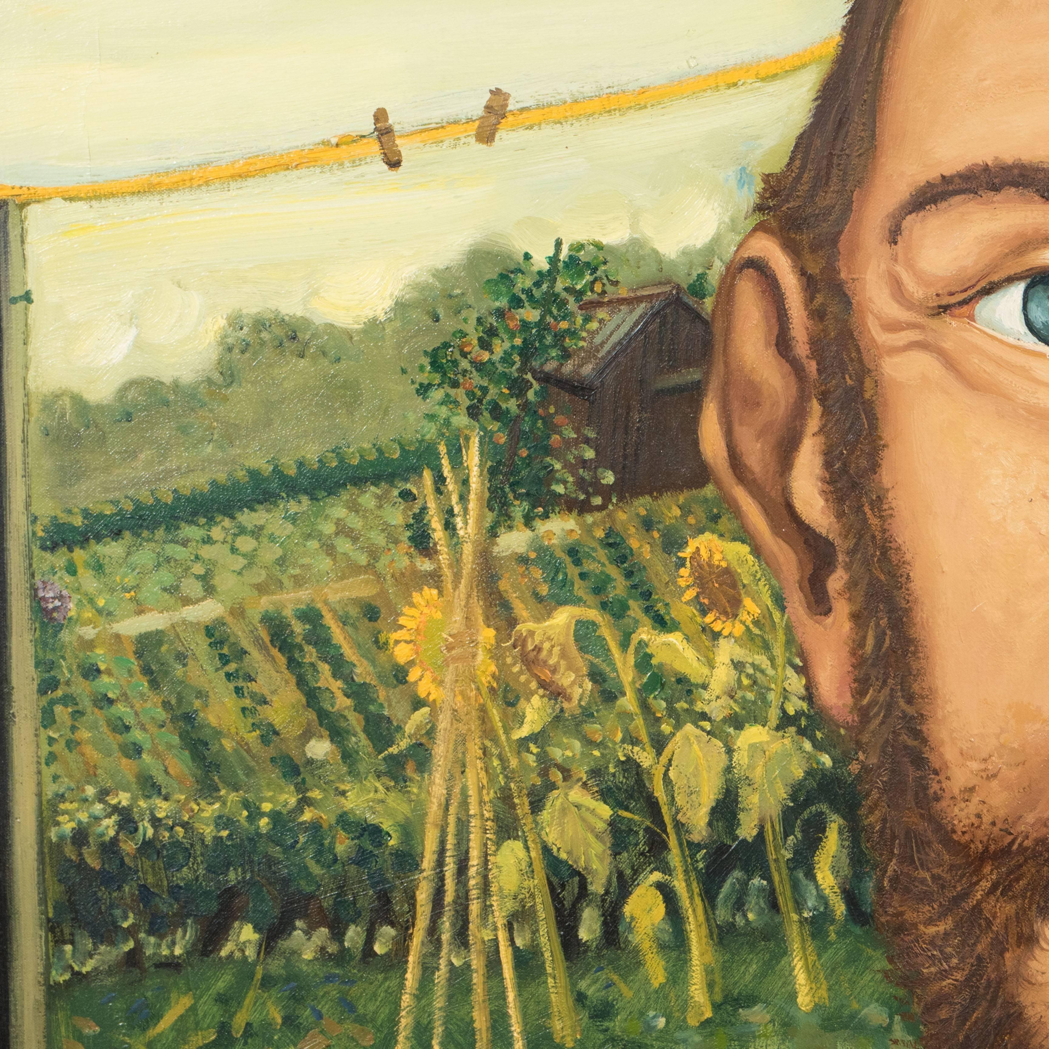 Anthony Green - The Sun Flower Portrait Anthony Green, Oil on Canvas ...