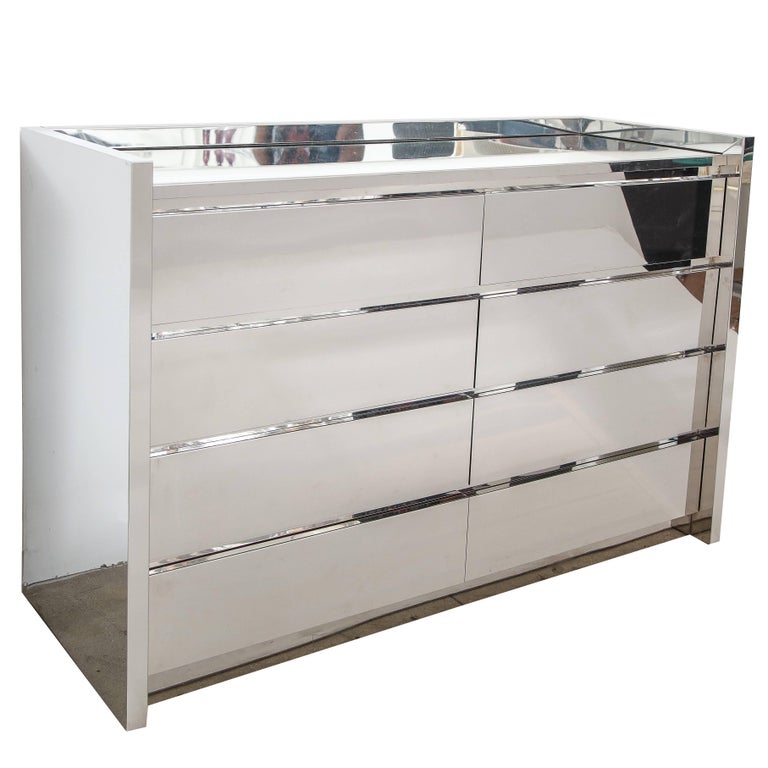Karl Springer Stainless Steel Chest of Drawers at 1stDibs