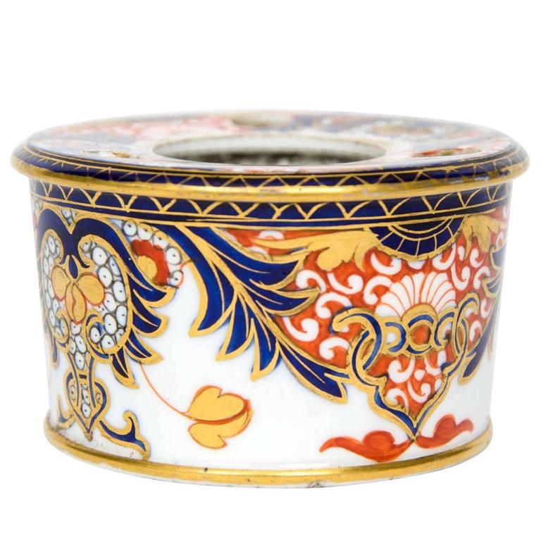 Rare, Georgian, Derby Inkwell, Porcelain, Kings Pattern, circa 1815 at ...