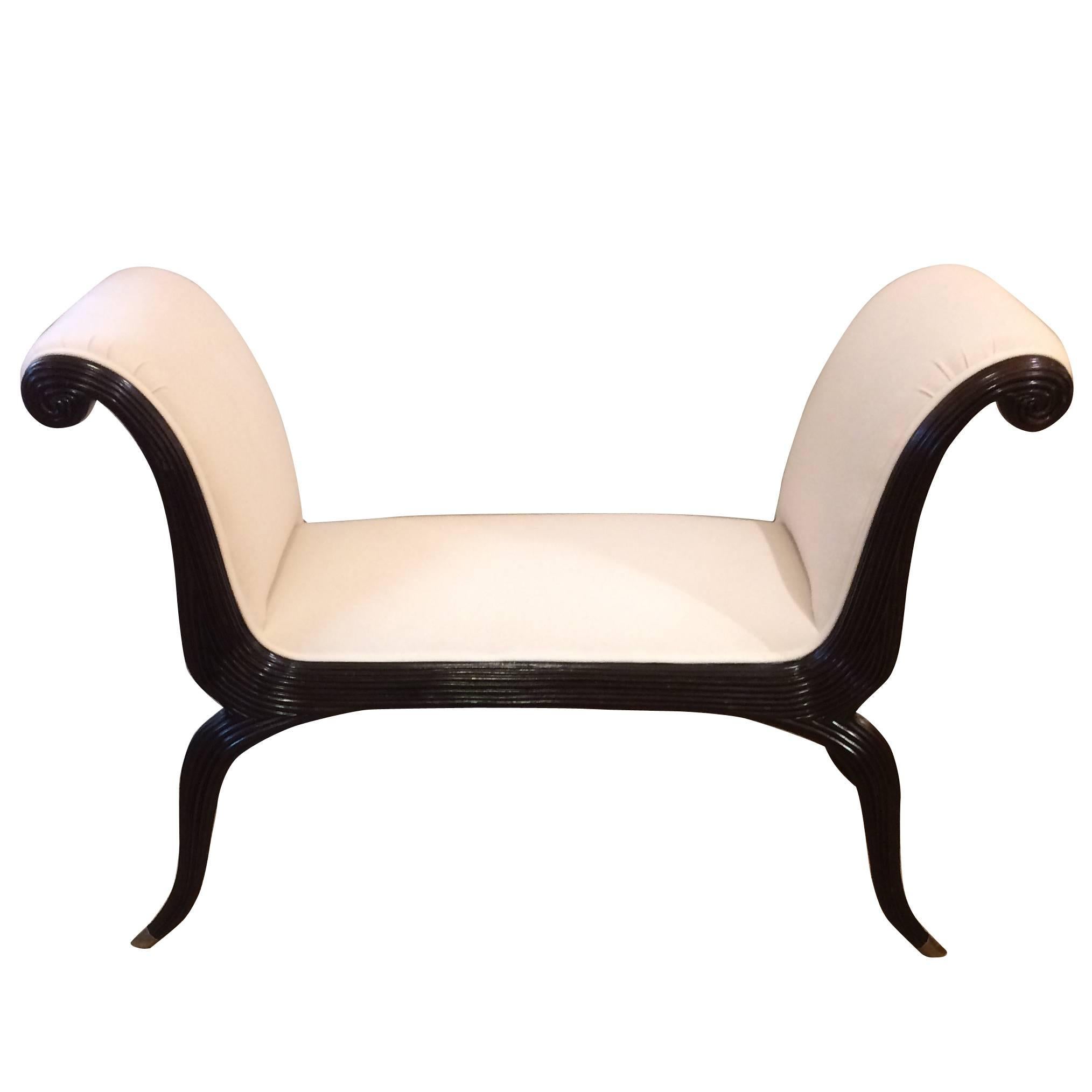 Glamorous Regency Mahogany Window Bench Recamier at 1stDibs