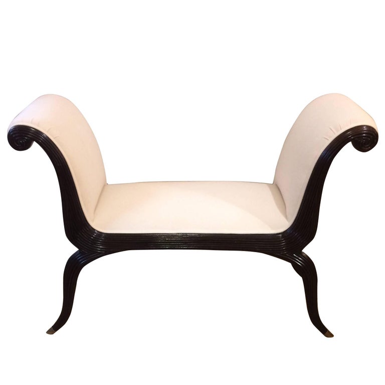 Glamorous Regency Mahogany Window Bench Recamier at 1stDibs