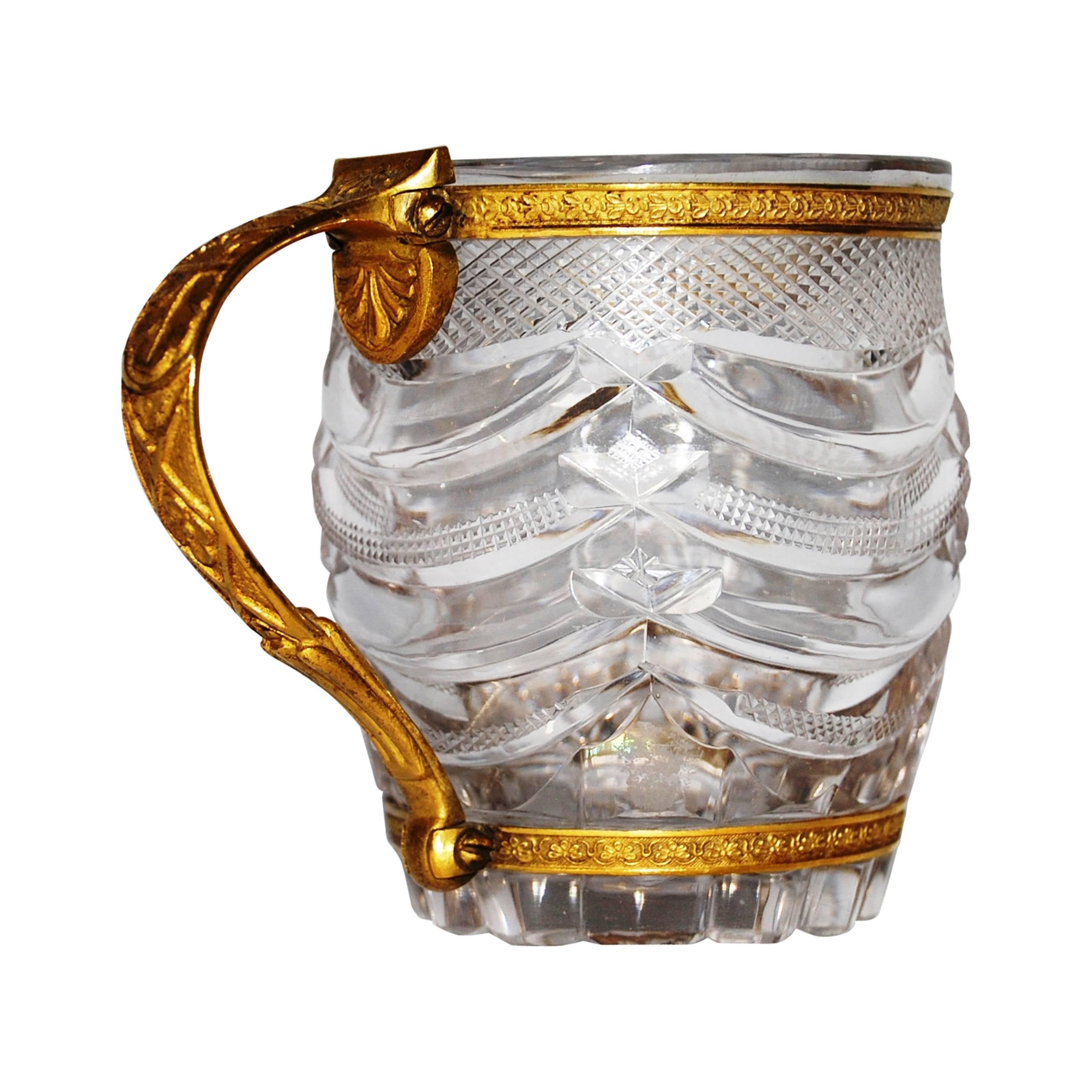 Gilt-Mounted Carved Crystal Cup at 1stDibs