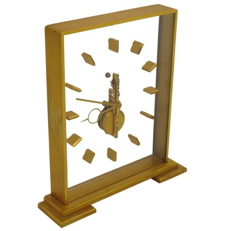 Jaeger LeCoultre Skeleton Clock Signed Switzerland 1960s at 1stDibs