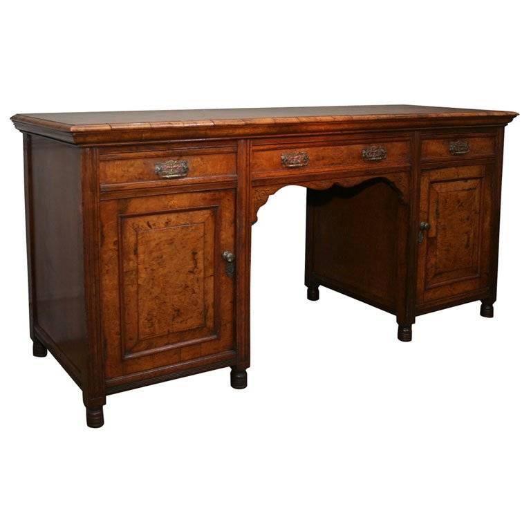 Arts and Crafts Highly Figured Pollard Oak English Sideboard at 1stDibs