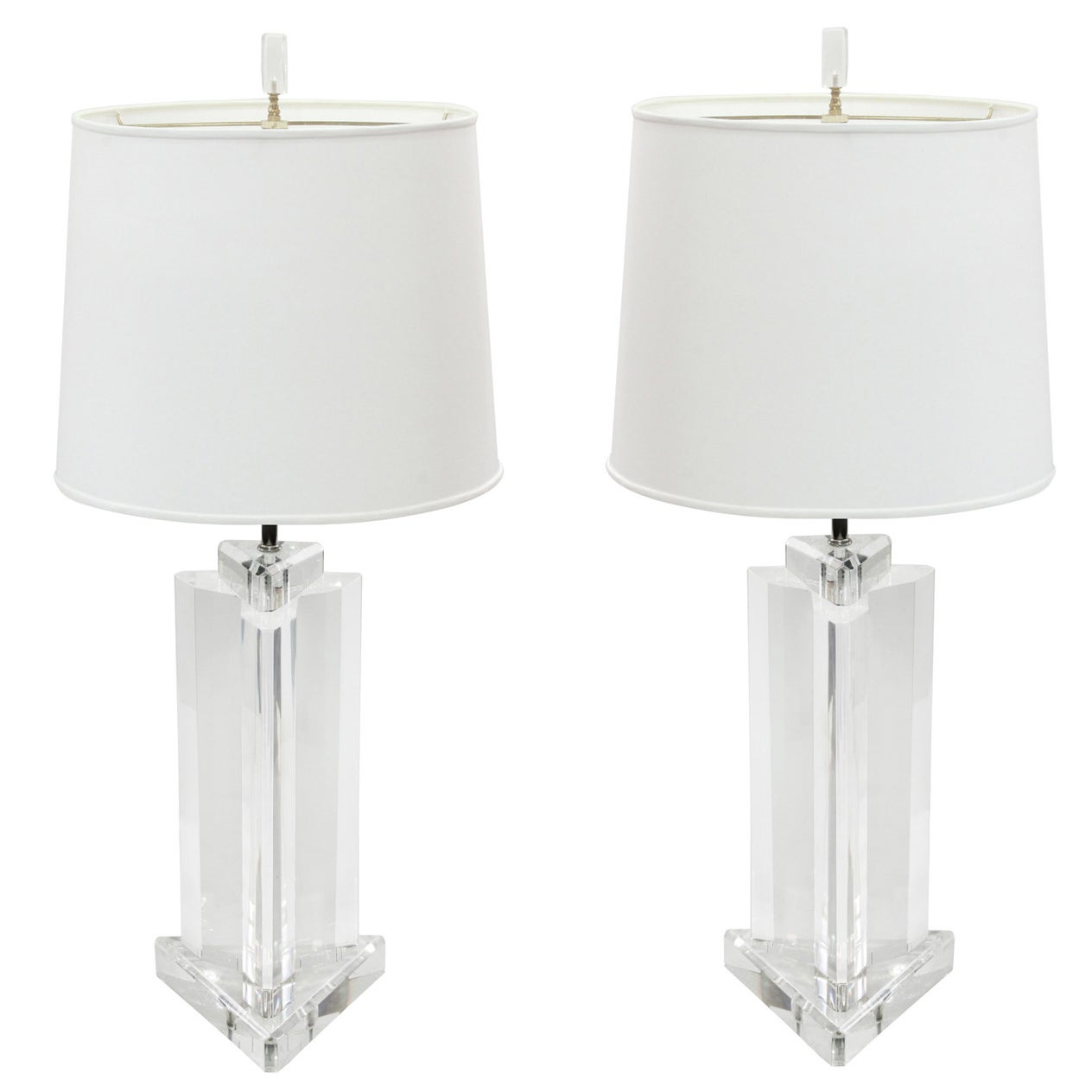 Magnificent Pair of Mid-Century Modernist Lucite Table Lamps by ...