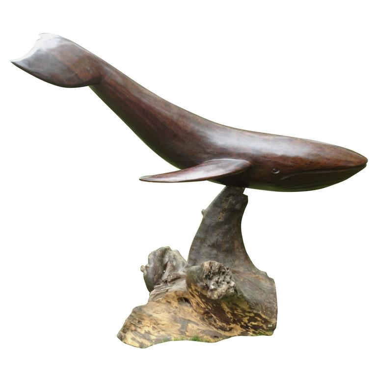 Grea Whale Monumental Wood Carving , Americas, Early to Mid-20th ...