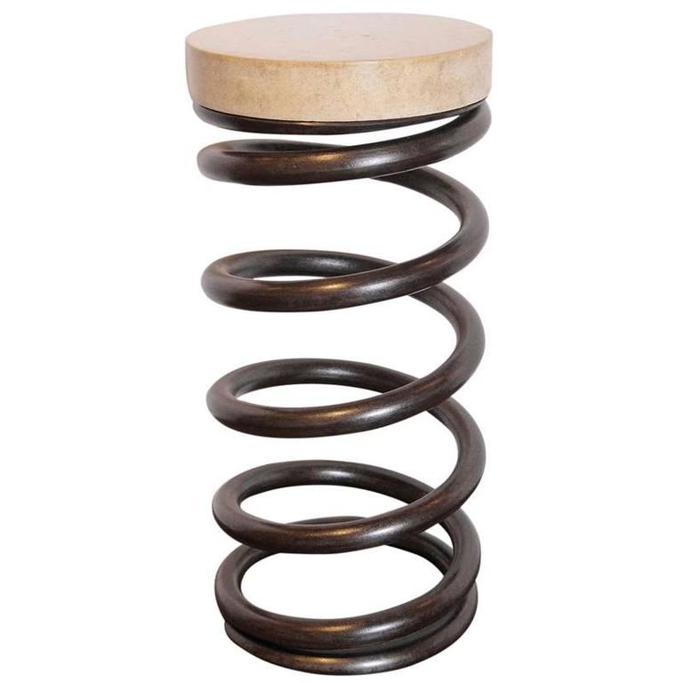 French Industrial Spring Side Table, Circa 1940's at 1stDibs