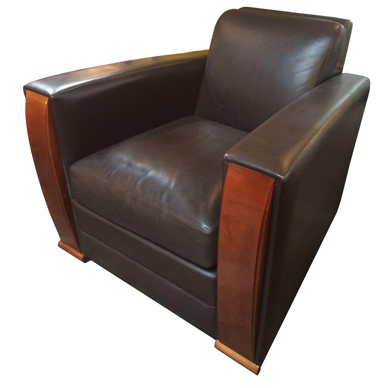 "Pullman" Club Chair by Hugues Chevalier at 1stdibs