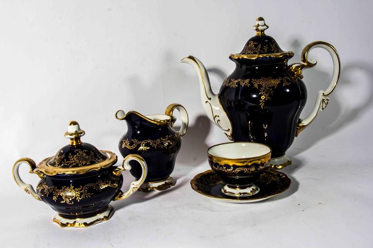 Vintage Weimar Germany Cobalt Porcelain Tea and Dinner Set at 1stDibs ...