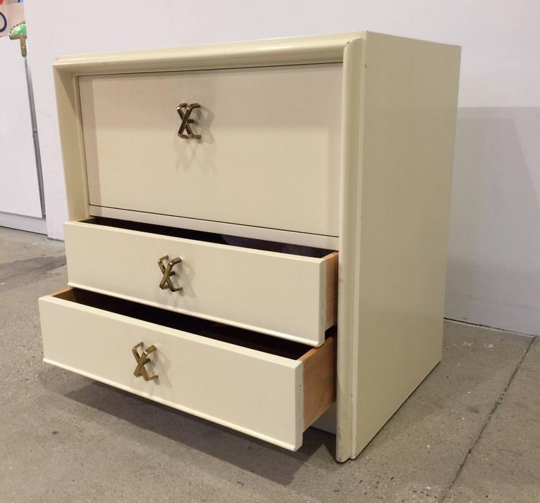 Pair of Off White Lacquer Nightstands by Paul Frankl at 1stDibs