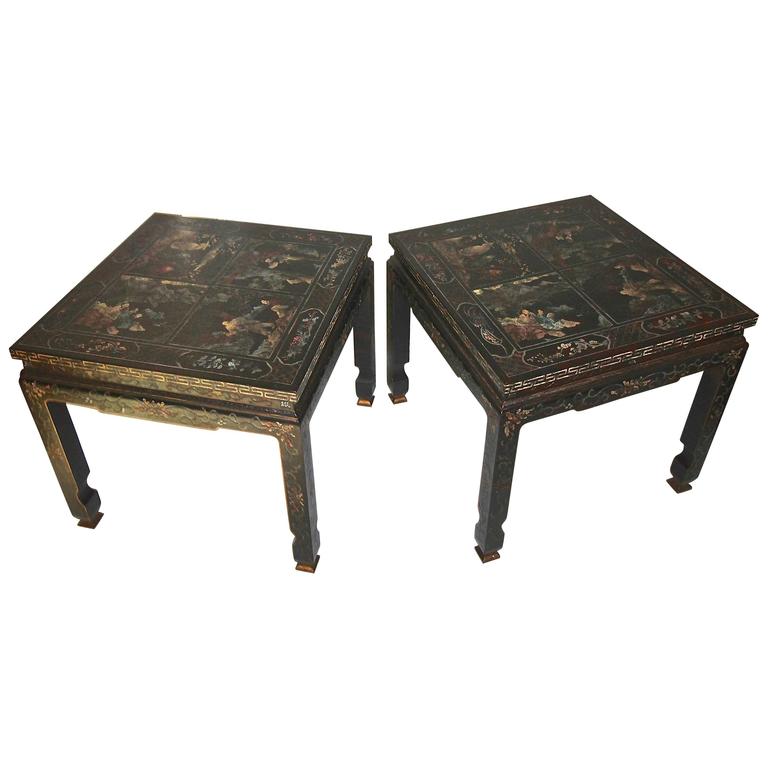 Pair of Baker Asian Inspired Chinoiserie Side or End Tables at 1stDibs ...