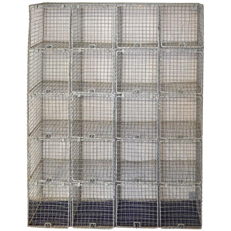 Storage Gym Swim Locker Large Cabinet with Twenty Steel Wire Grid ...
