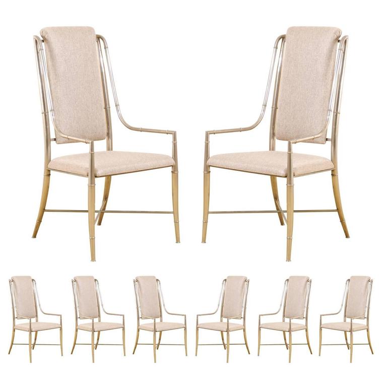 Unique Set of Eight Pewter Dining Chairs by Mastercraft at 1stDibs ...