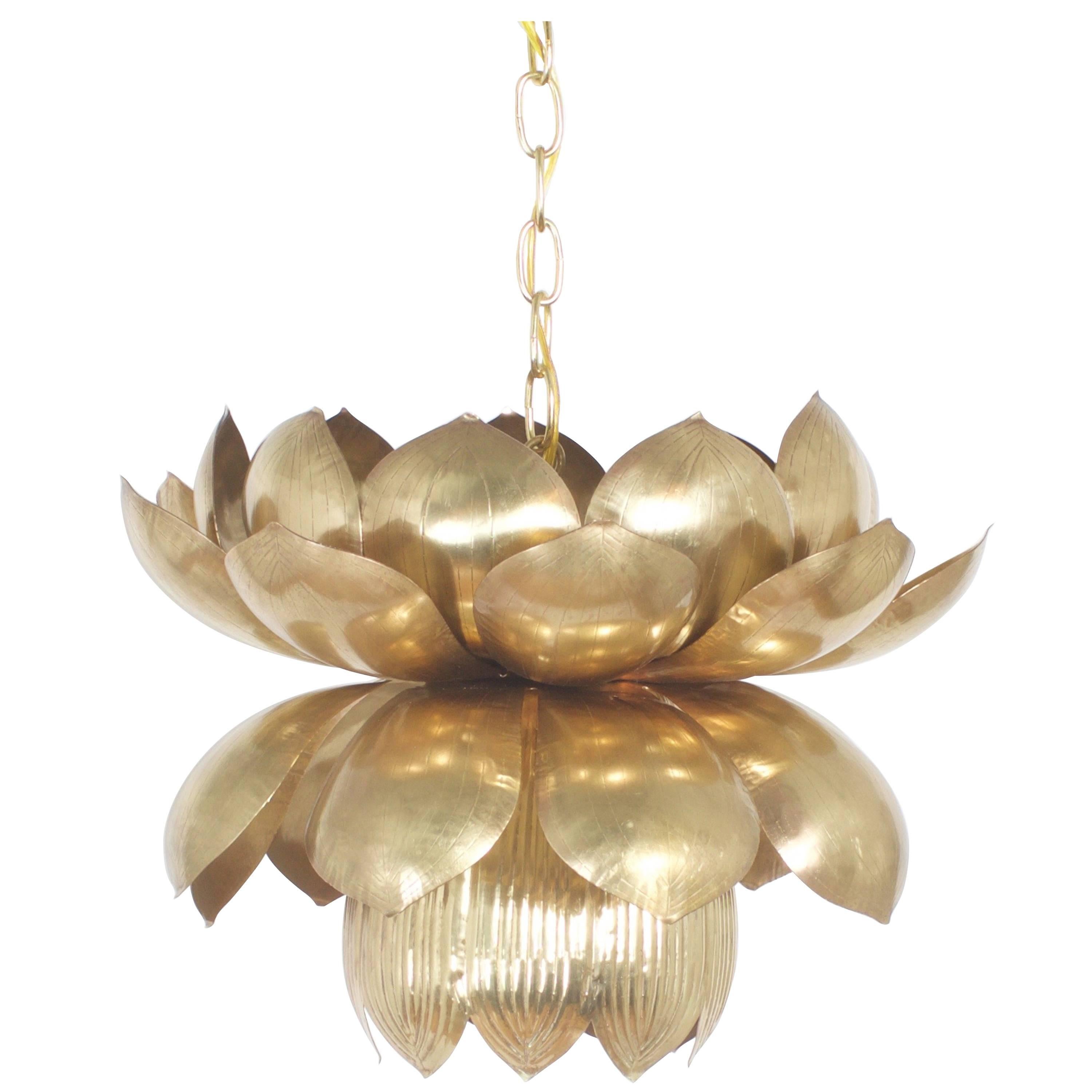 Rare Large Size Lotus Pendant Light at 1stDibs