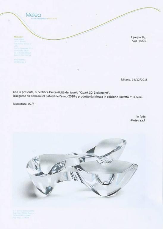 Emmanuel Babled, Table "Quark 30" Plexiglass, Metea Edition, circa 2010, Italy For Sale at 1stDibs