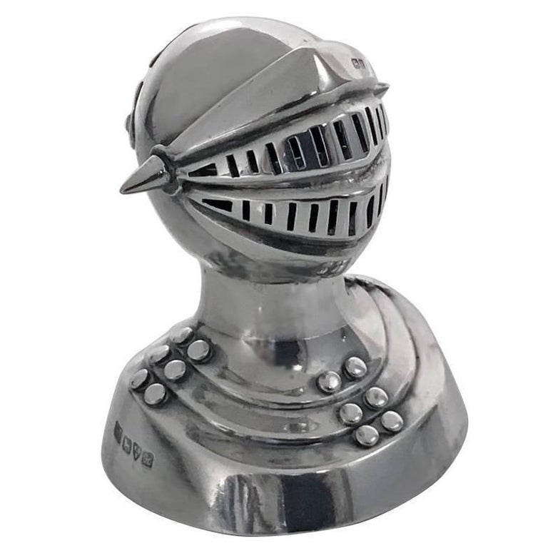 Novelty Silver Pepper Caster of a Knight in Armour, Chester, 1908 For ...