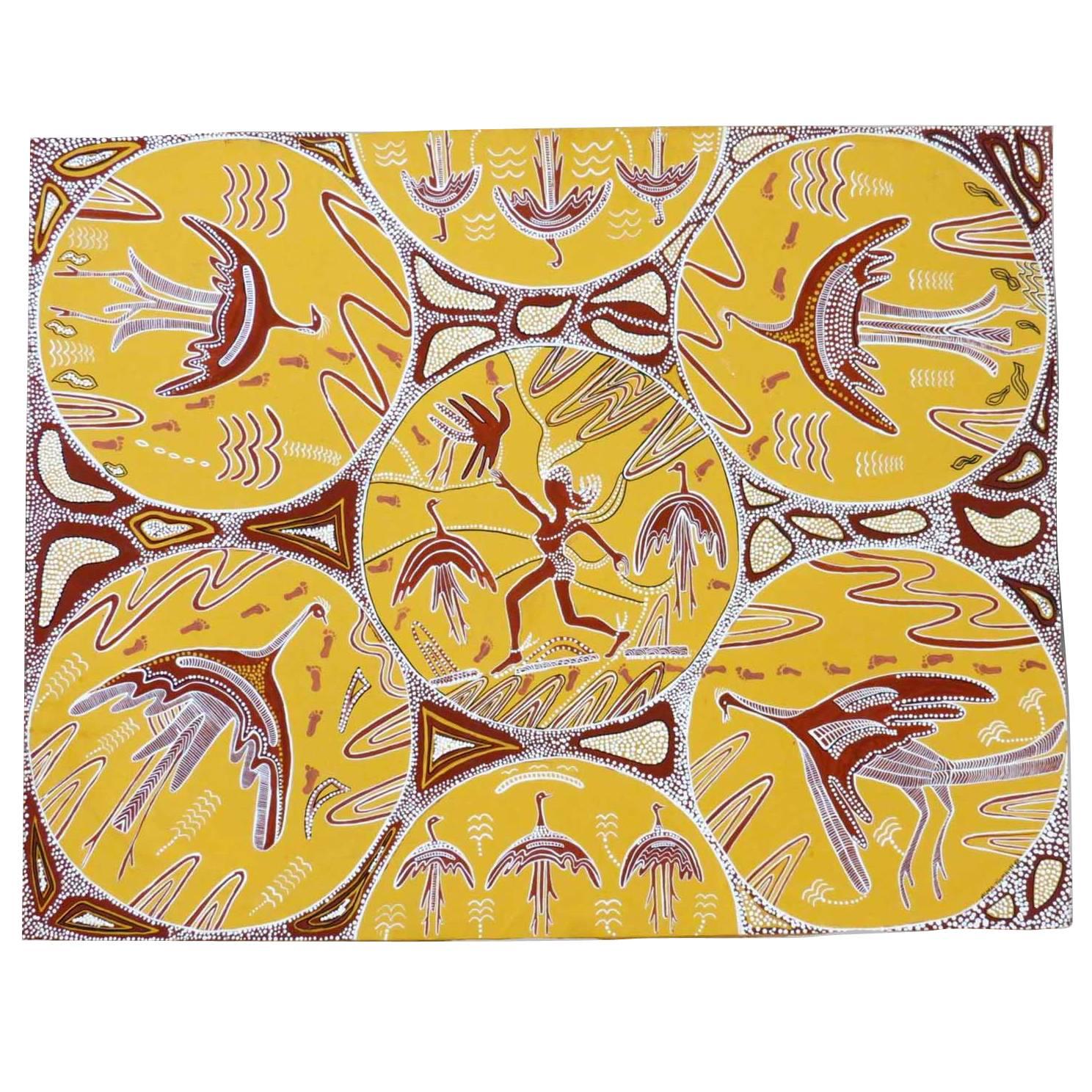 Vintage Aborigine Painting, Australia, circa 1988 For Sale at 1stDibs