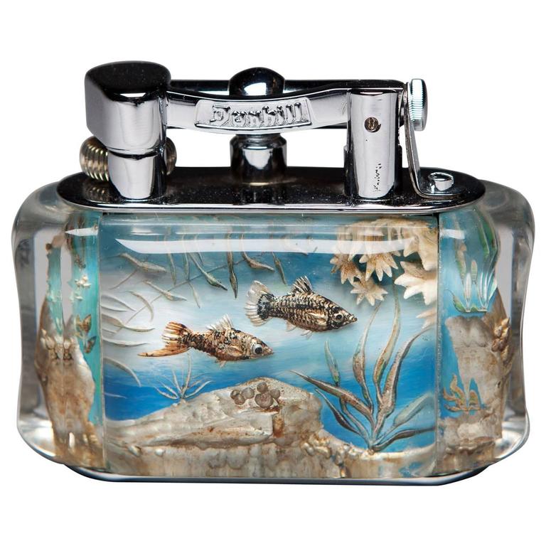 Dunhill Aquarium Table Lighter at 1stDibs