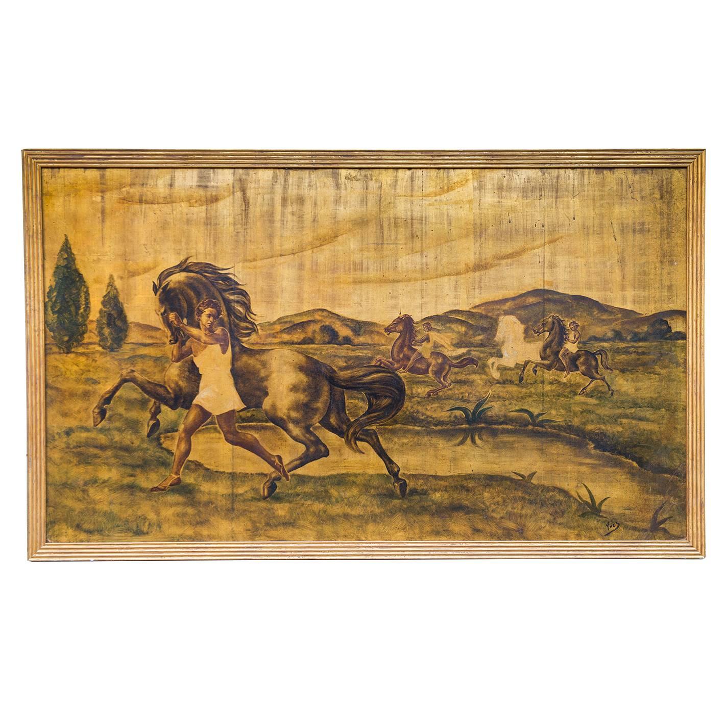 "Mangbetu Coming to Market," Large Art Deco Master Painting by Paul ...