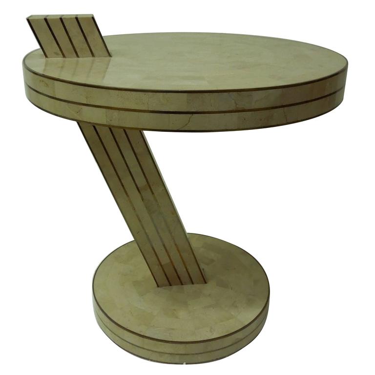 Stone and Brass Eclipse Side Table by Casa Bique at 1stDibs