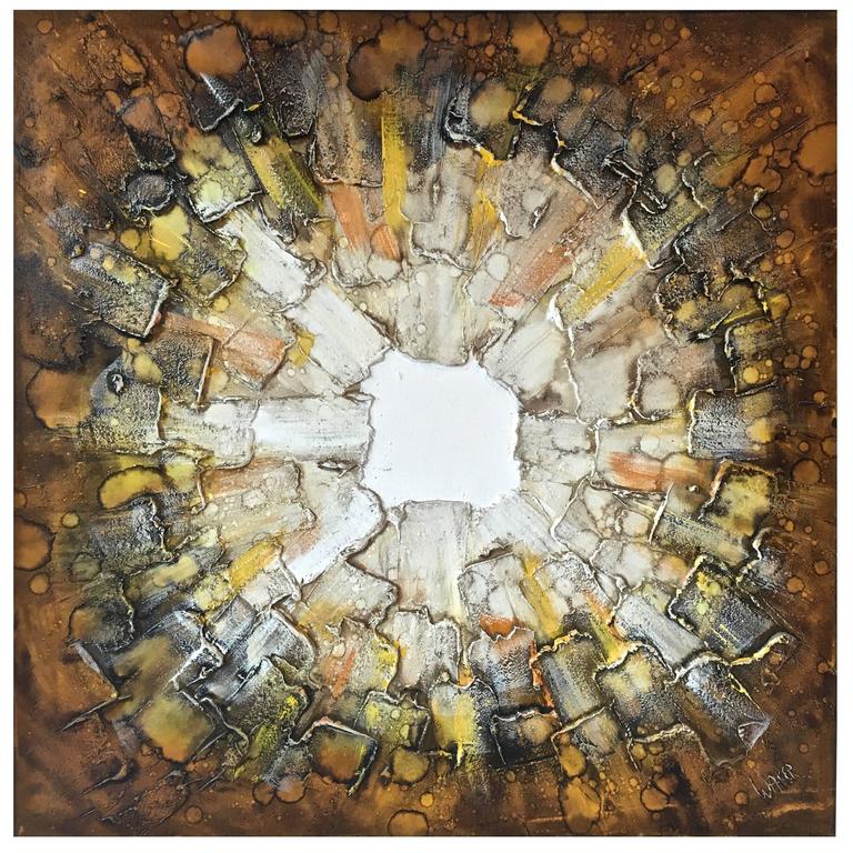 Mid-Century Abstract Modern Painting, Signed by Artist For Sale at ...