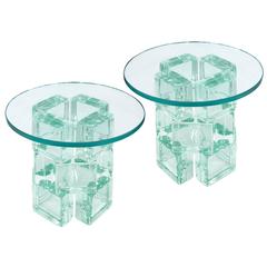 Glass Block Coffee Table For Sale at 1stdibs