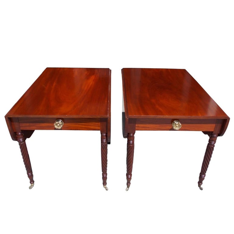 Pair of American Sheraton Mahogany Pembroke Tables, Baltimore, Circa ...