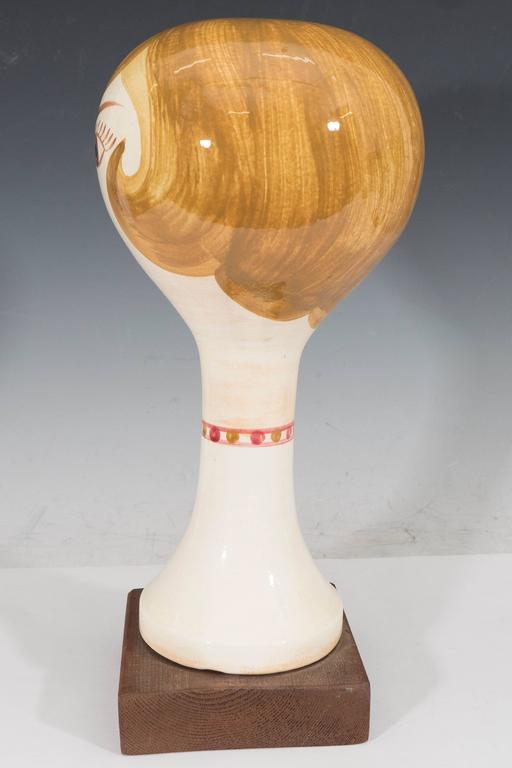Pair of Stangl Ceramic Hat and Wig Stands at 1stDibs | stangl wig stand