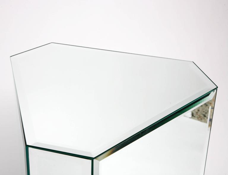 Pair of Triangular Shaped Mirror Pedestals with Beveled Edges at ...