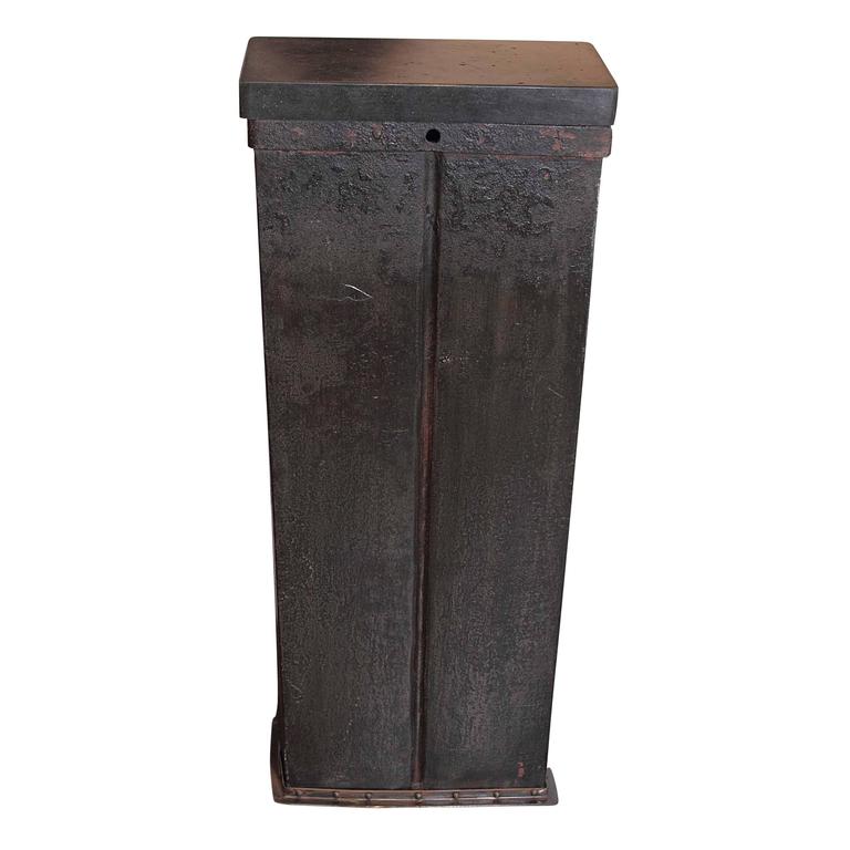 Industrial Black Display Pedestal Table, 41.5"H at 1stDibs