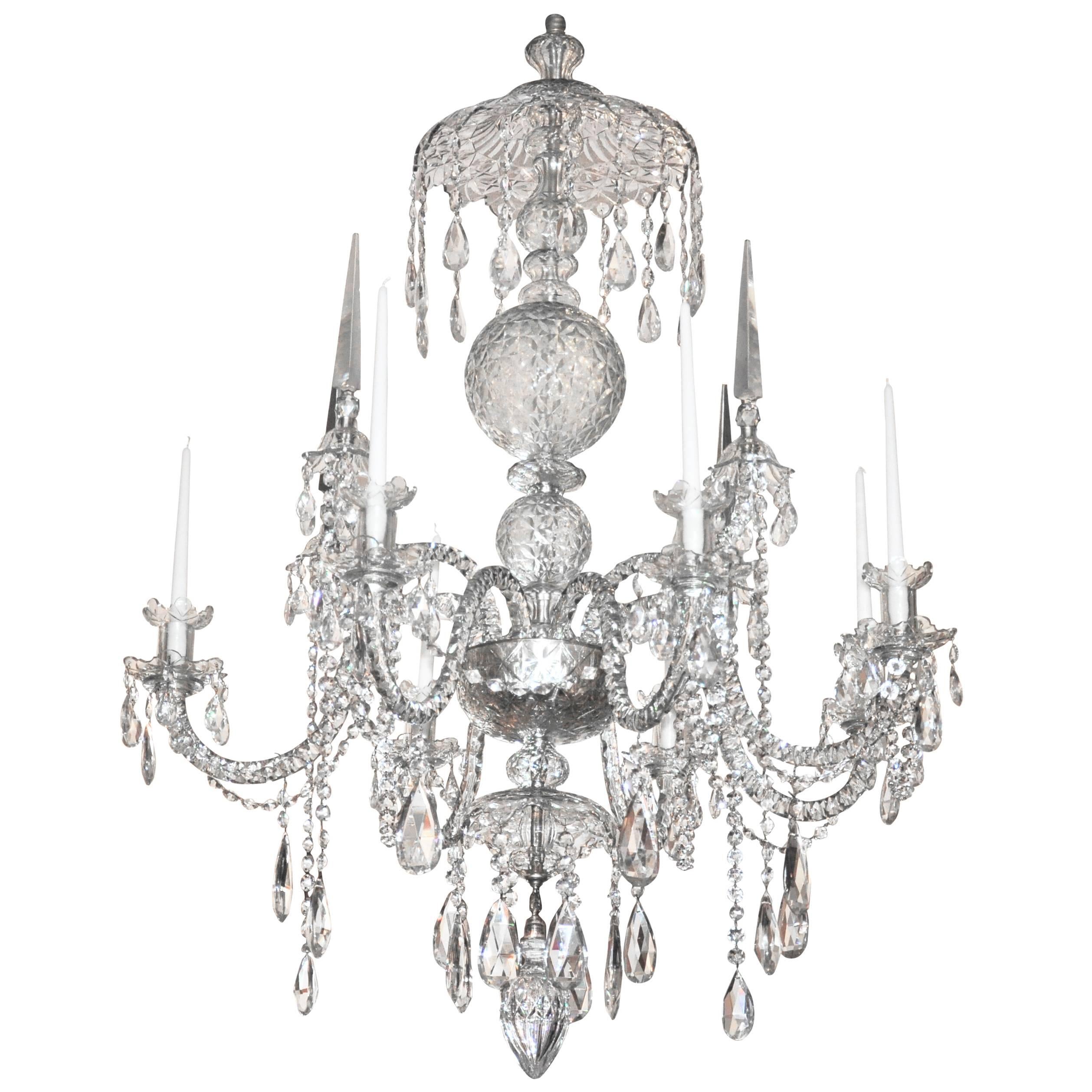 Large Irish Georgian Crystal Chandelier at 1stDibs | irish chandelier ...