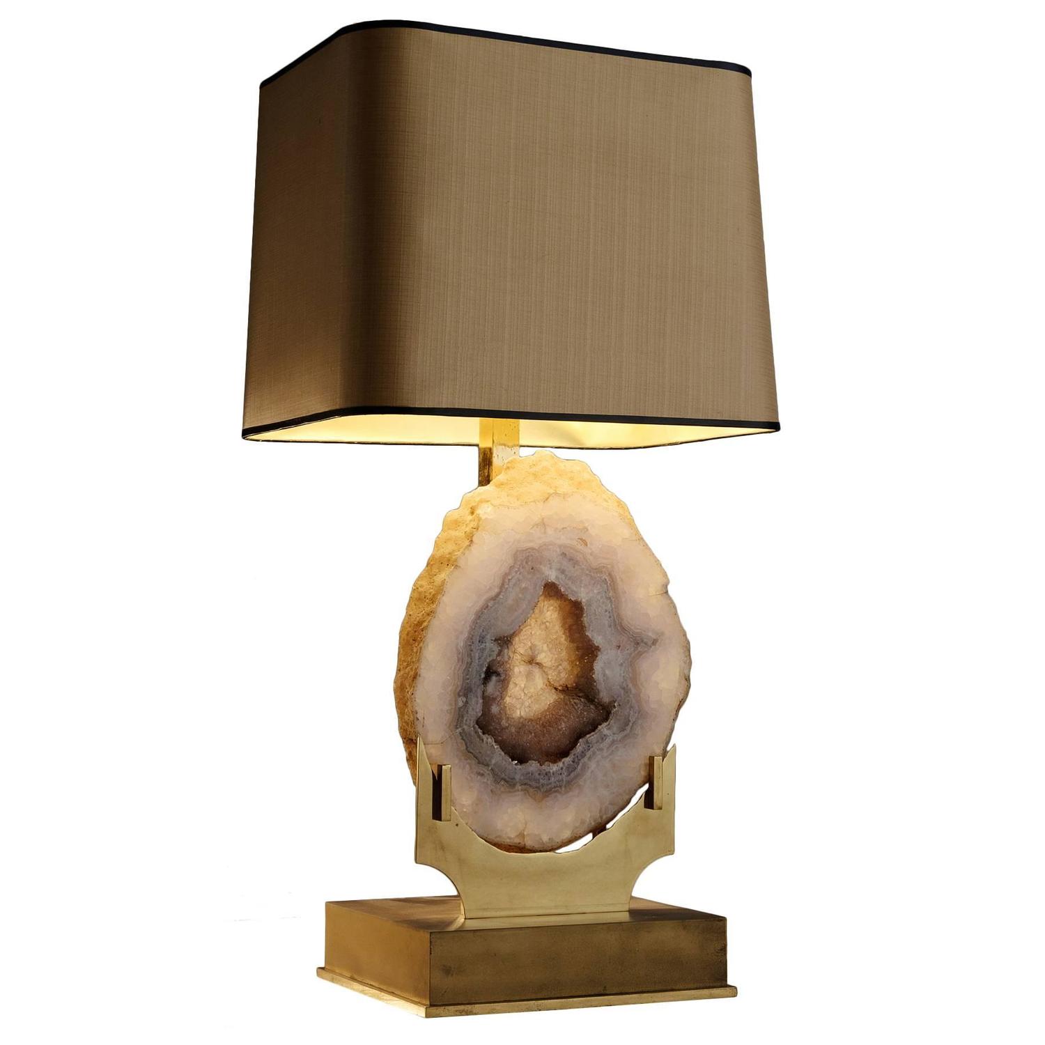 Very Large 3ft. / 90 cm High Agate Table Lamp at 1stdibs